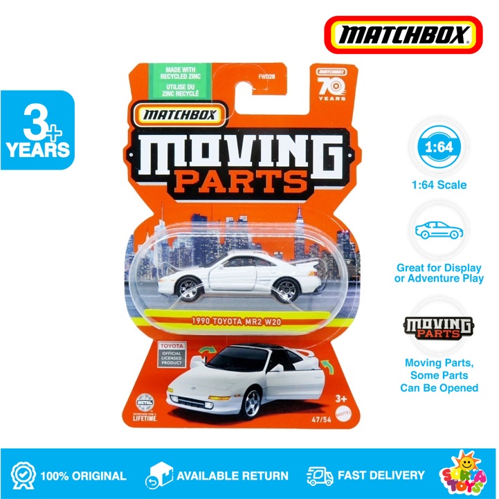 Matchbox Moving Part 1990 Toyota MR2 W20 White | Shopee Malaysia