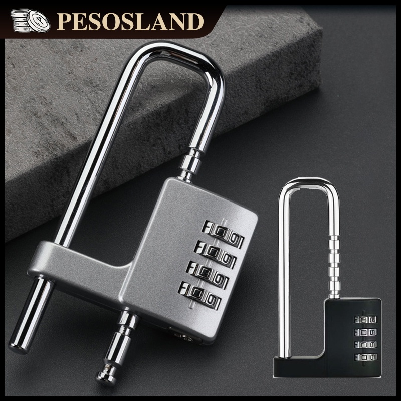 Heavy Duty Extra Long Padlock 4 Digit Combination Lock Extended U ...