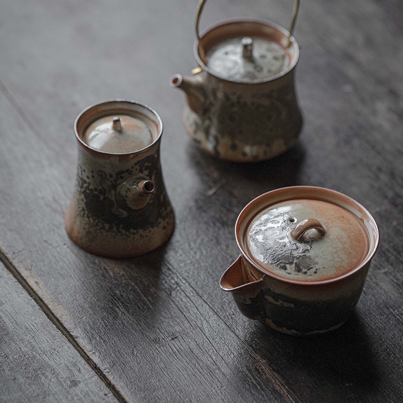 Ink Wood-fired Kiln-changing Hand-held Pot Single Pot Kung Fu Tea Set ...