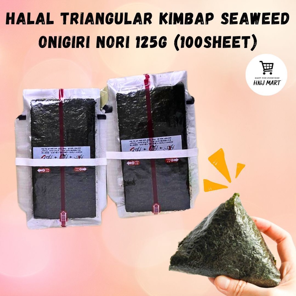 HALAL TRIANGULAR KIMBAP SEAWEED ONIGIRI NORI 125G (100SHEET) | Shopee ...