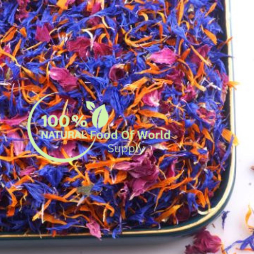 Edible Dried Flower Petals Flakes 蛋糕装饰 花瓣 食用花瓣 blue cornflower mixed ...