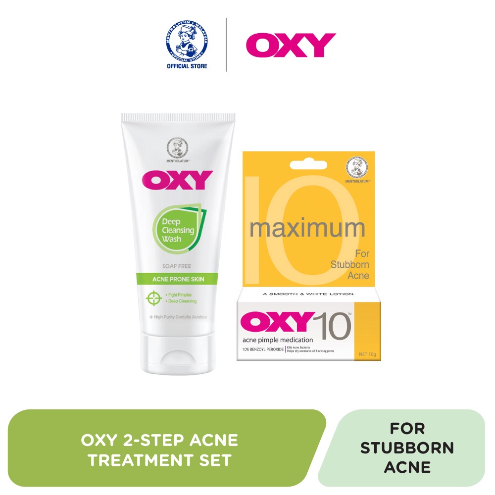 Oxy 2-Step Acne Treatment Set [Face Wash+ Oxy 10 Acne Treatment Lotion ...