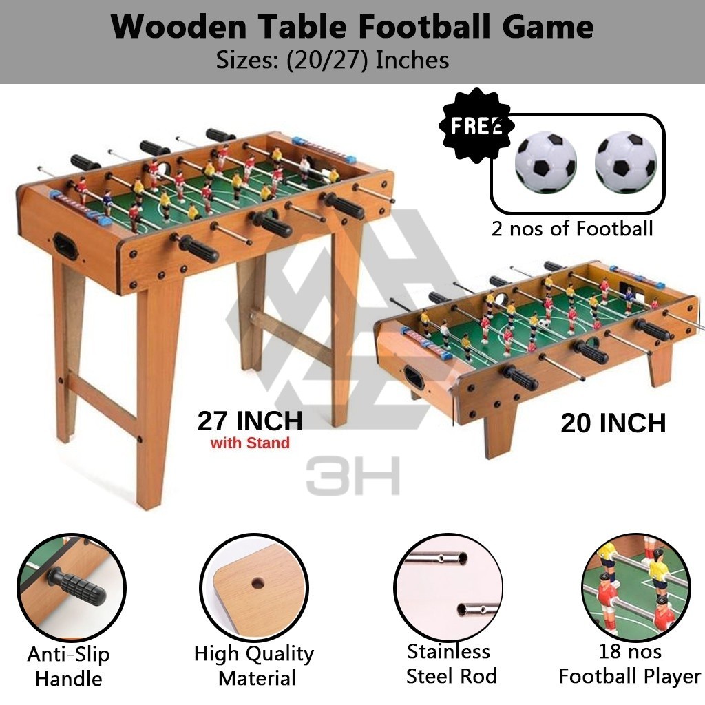 3H Fitness 27" Wooden Table Football C/W Stand Foosball Soccer Table ...