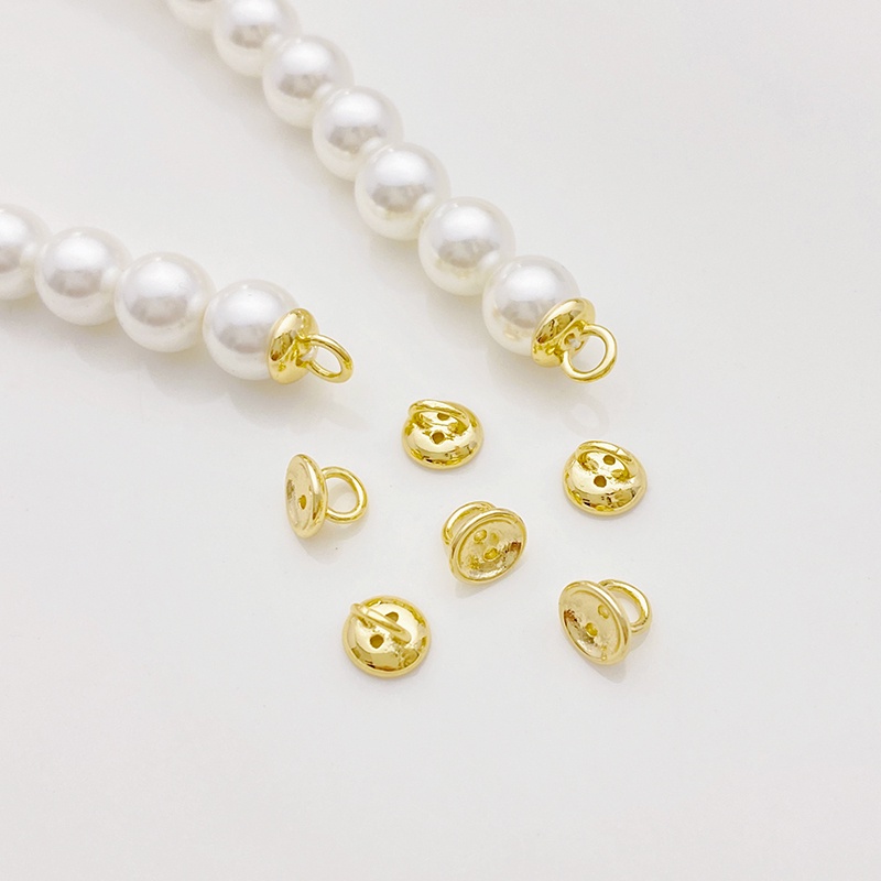 Finishing Buckle 14K Gold-Packed Color Retention Button Pearl Cap ...