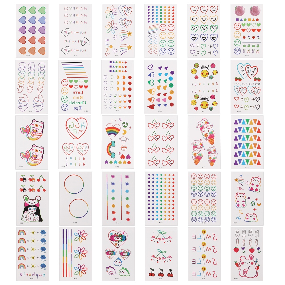 Temporary Tattoos - Tattoo Stickers - For Face, Hand, Body - Waterproof ...