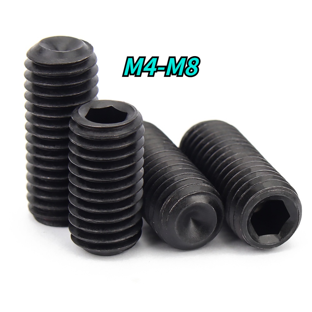 [HNK] 12.9 Grade Concave Tightening Screw Headless Stop Screw Black Male Thread Screw M4/M5/M6 ...