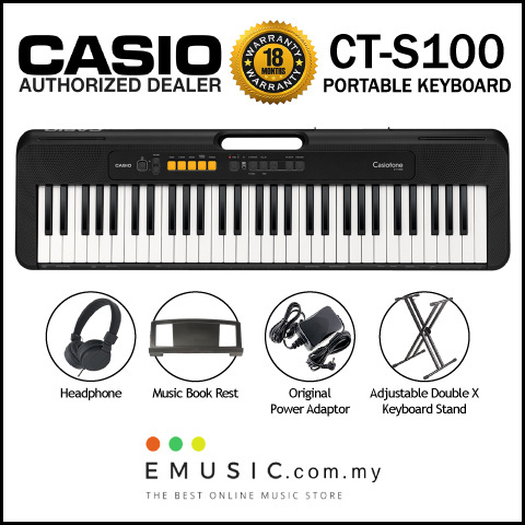 Casio CT-S100 61-key Portable Keyboard with Headphone (Casiotone ...
