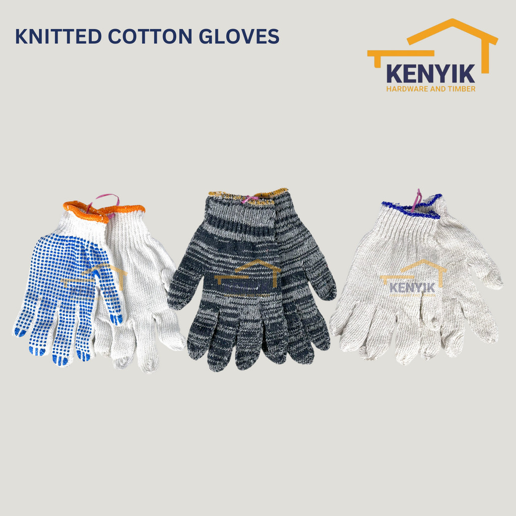 Knitted Cotton Gloves (W105 / W1200 / Rubber Coated) | Shopee Malaysia