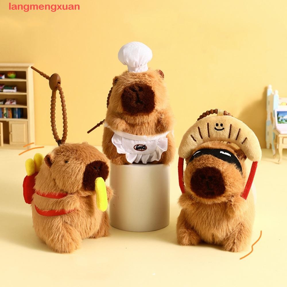 LANGMENGXUAN Capybara Plush Pendant, Cook French Fries Capybara Plush ...
