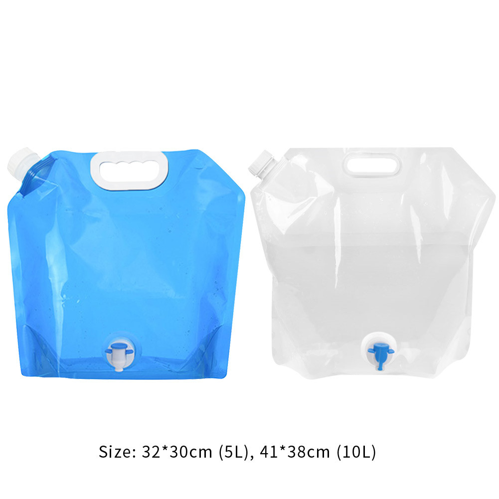 Folding Collapsible Water Bags Camping Hiking Picnic BBQ Car Drinking Carrier Emergency Kit ...