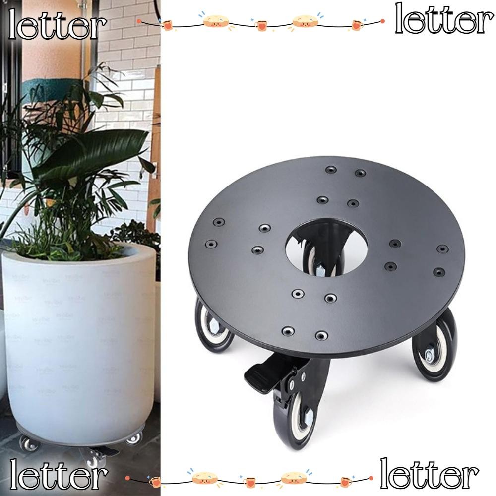 LETTER Flower Pot Wheels, Rollers Flower Pot Rack Round Metal Tray ...