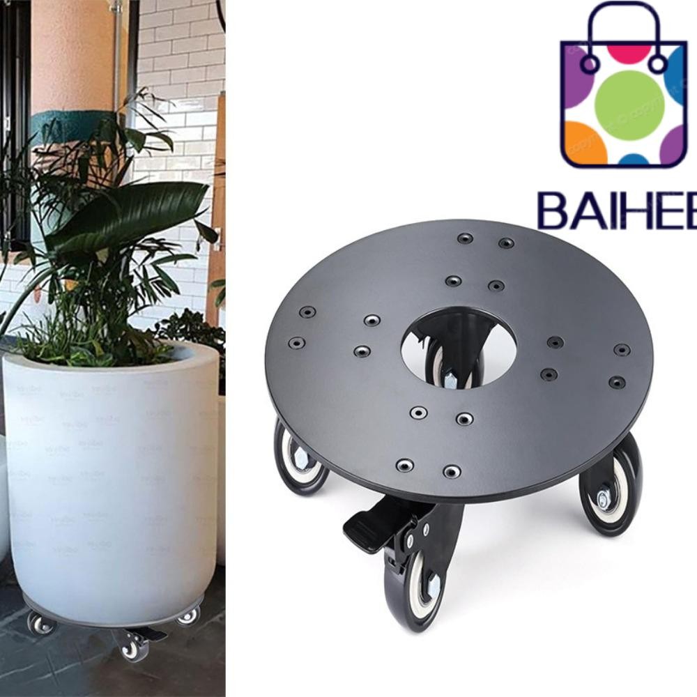 BAIHEE Round Metal Tray, Movable Rollers Flower Pot Wheels, 2024 ...