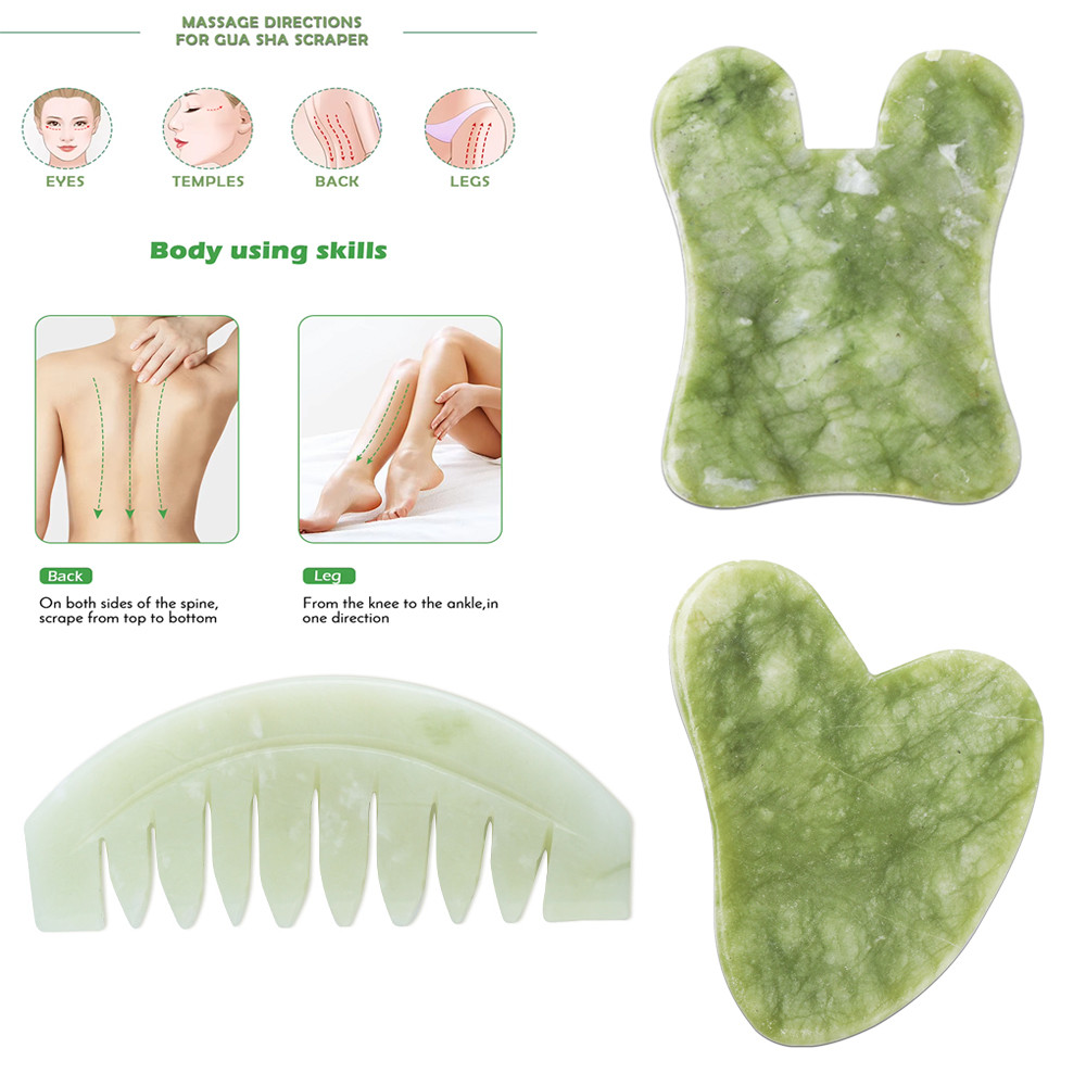 Natural Stone Scraping Gua Sha Board Massager Face SPA Guasha ...