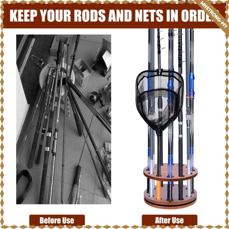 [WhstrongMY] Fishing Rod Holder Fishing Rod Display Rack Display ...