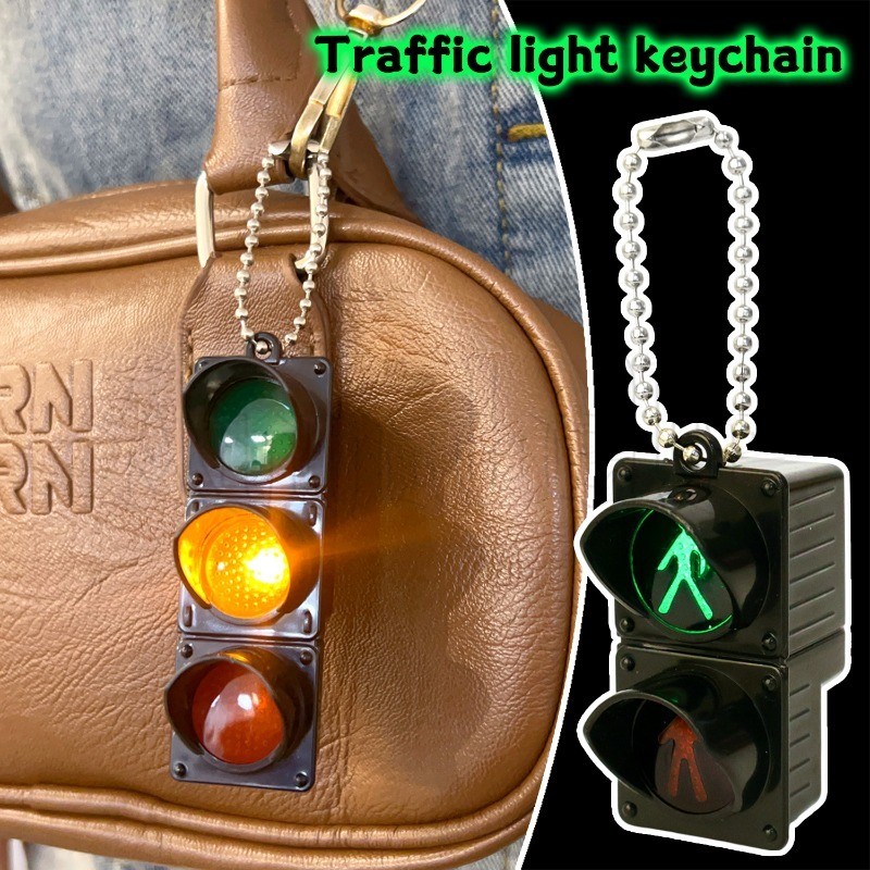 Electronic Traffic Light Keychain - Light-emitting LED Pendant - Mini ...