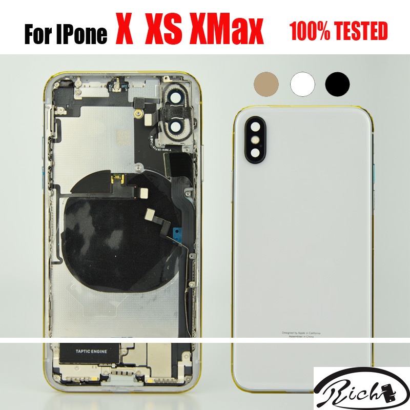 Full assembly Glass Body Housing For iPhone X XS XSMax Backshell Rear ...