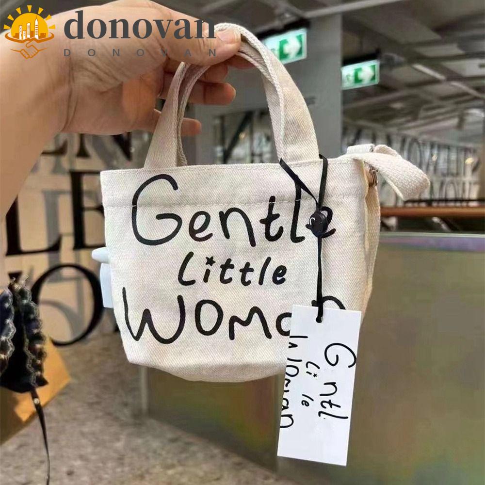 DONOVAN Canvas Bag Portable Cute Casual Printing Letter Gentle Little ...