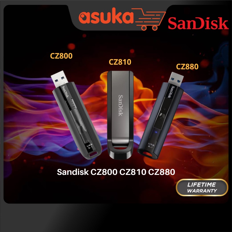 Sandisk CZ810 CZ880 64GB / 128GB / 256GB Extreme Pro USB3.1 Solid State ...