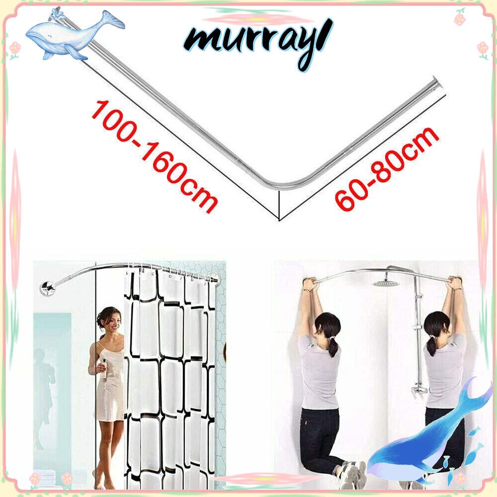 MURRAY1 Curved Bath Pole, Telescopic Stainless steel Shower Curtain ...