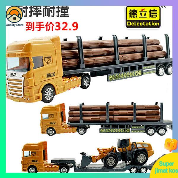 lori mainan mainan lelaki budak Trak pengangkutan kayu simulasi Delixin ...