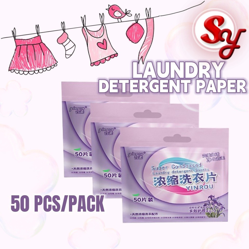 (50 PCS) Concentrated Laundry Detergent Paper Laundry Tablets Efficient ...
