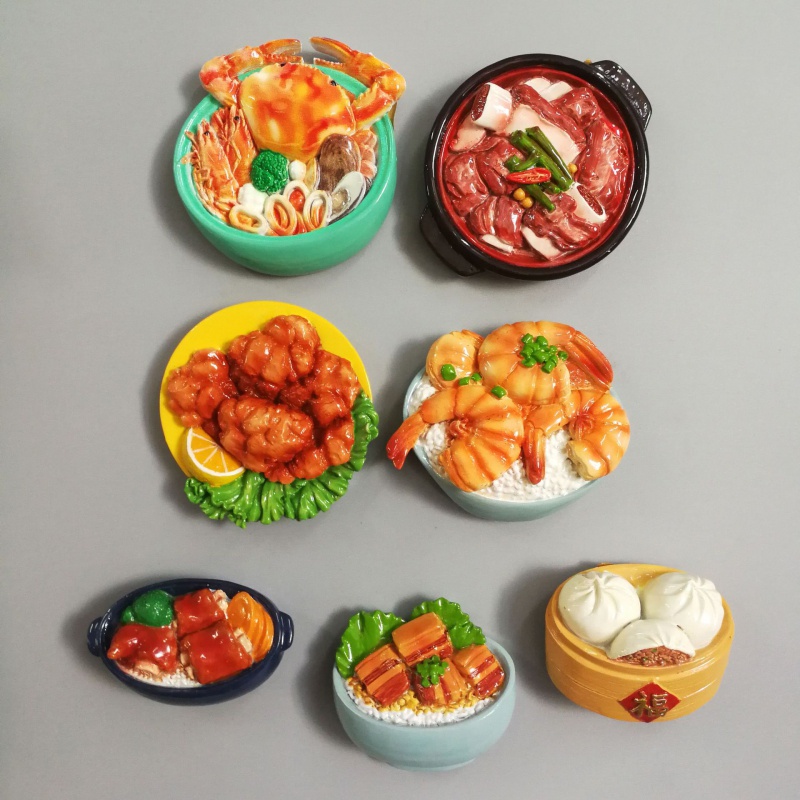 Refrigerator Magnet Simulation Food Toy 3D Resin Chinese Food ...