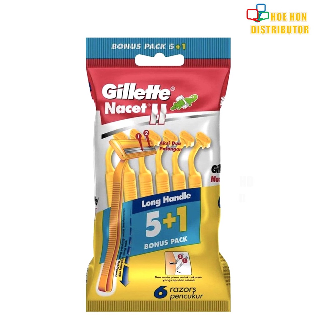 [Value Pack] Gillette Nacet II / Nacet 2 Disposable Razor 5+1 1 Pack ...
