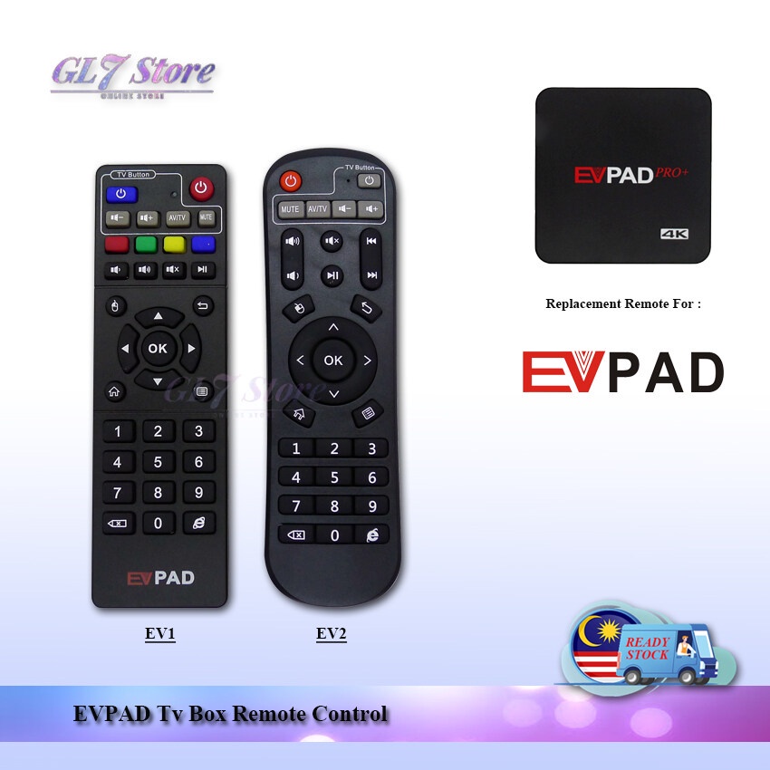 EVPAD REMOTE CONTROL FOR EV PAD TV BOX EVPAD MEDIA PLAYER REMOTE ...