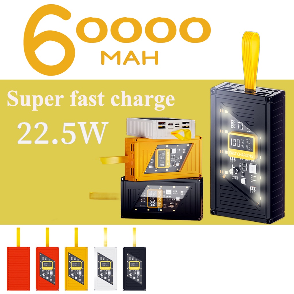 New 60000 mAh 22.5W super fast charging power bank transparent ...