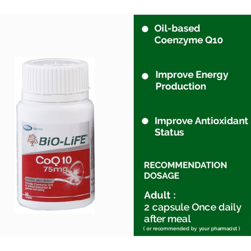 BiO-LiFE CoQ10 75mg 30's (Exp: 01/2025) | Shopee Malaysia