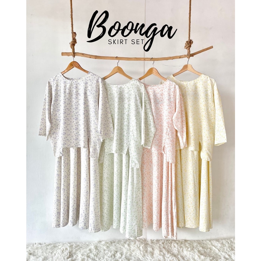 Boonga Italian Chiffon Skirt Set | Shopee Malaysia