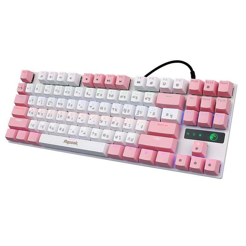 Mechanical Keyboard Razeak RK-X61 PINK BLUE SWITCH (Full size) | Shopee ...