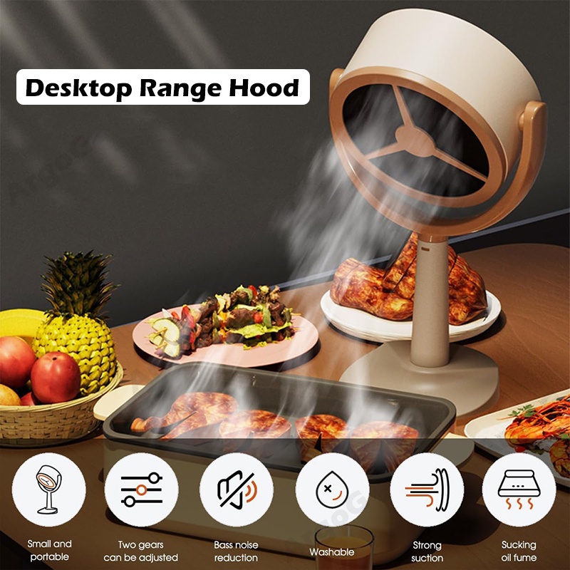 Mini Desktop Range Hood Portable Range Hood with 2 Speed Exhaust Fan ...