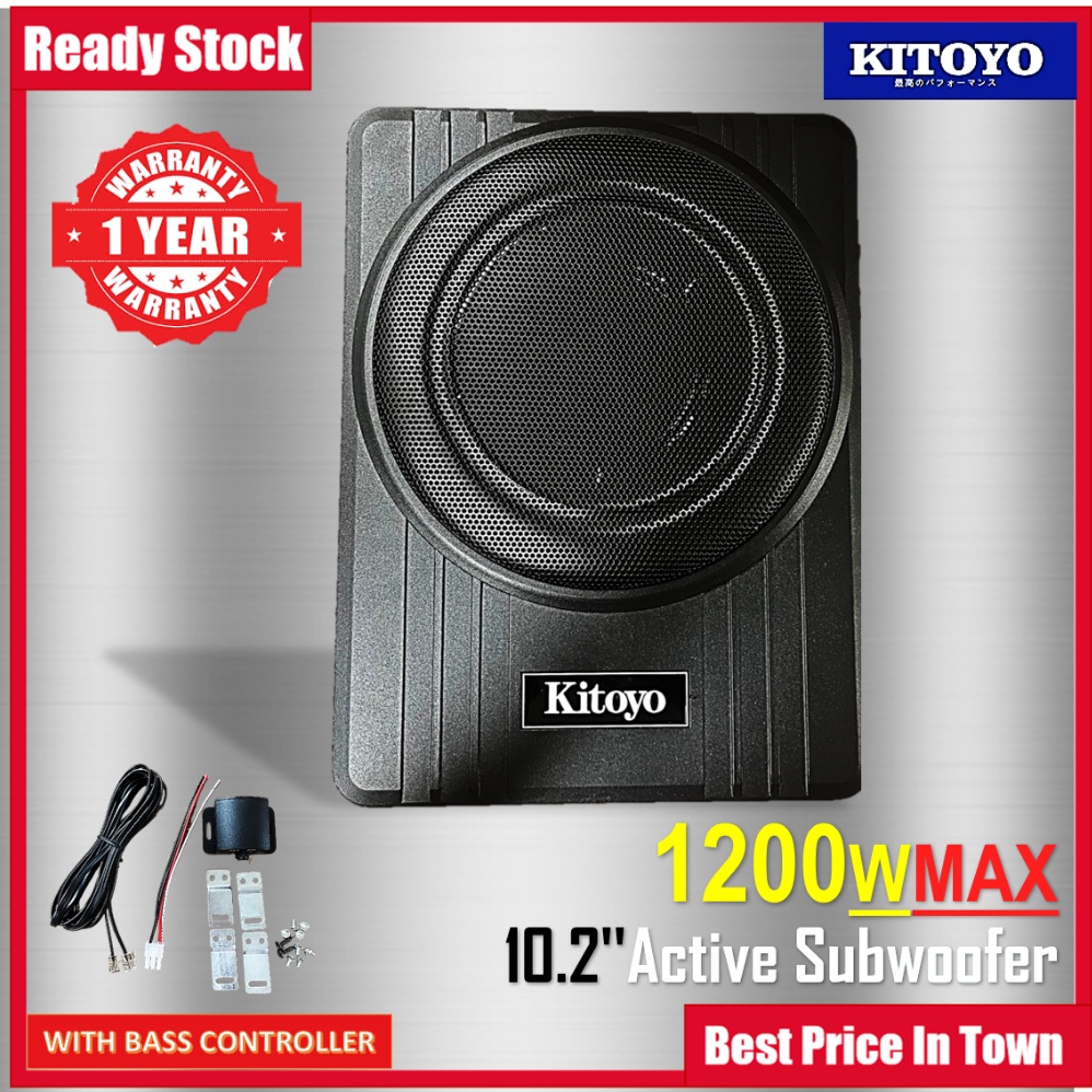 Kitoyo Underseat Subwoofer 10.2'' Car Underseat Active Subwoofer Super ...