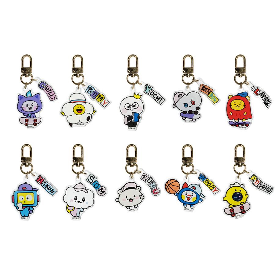 Kpop TRUZ New Acrylic Transparent Keychain Cute Cartoon Bag Charm ...