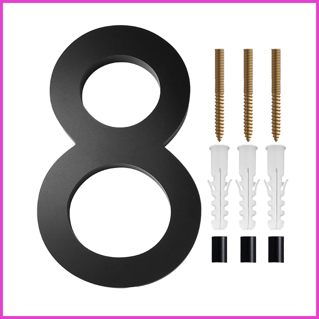 Black House Numbers Anti-Rust Glossy Acrylic House Number 3D Number ...