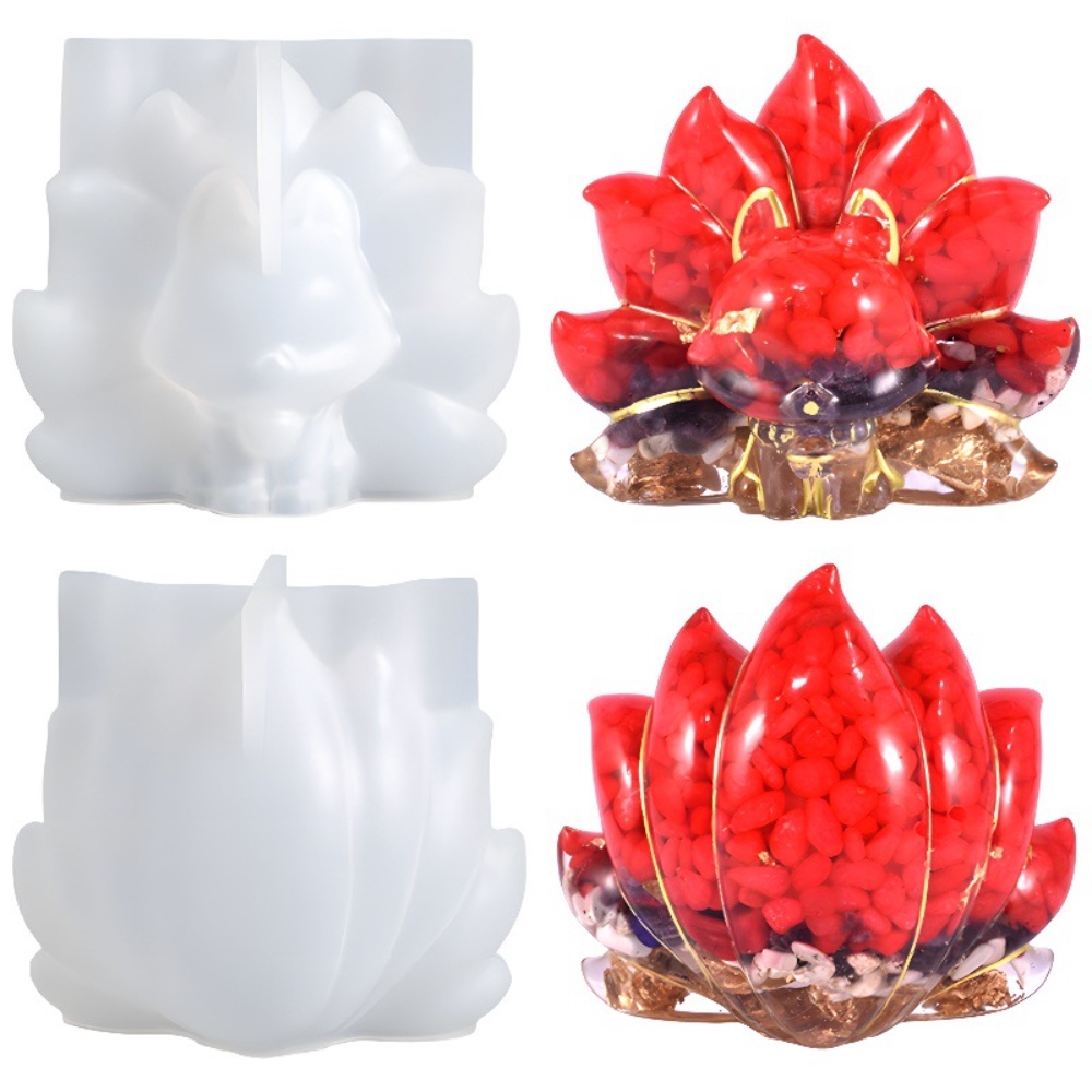 CC Nine-tailed Fox Silicone Mold For DIY Aromatherapy Candle Epoxy ...