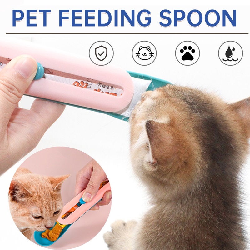 Pet Feeding Spoon Cat Strip Squeeze Scoop Portable Cat Feeder Cat Wet ...