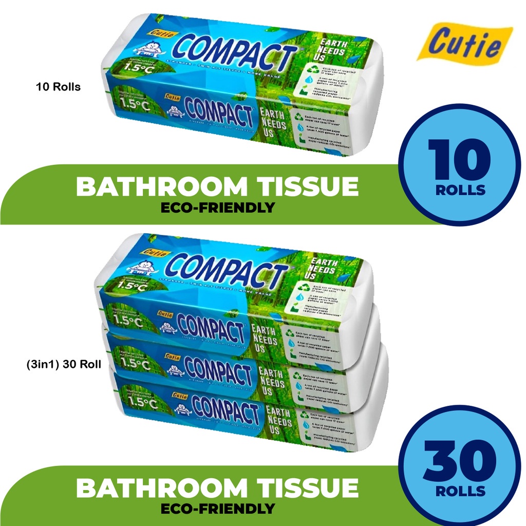 BBD Cutie Compact Rolls Bathroom Toilet Tissue 10 Rolls & 30 Rolls(3in1) L218 | Shopee Malaysia