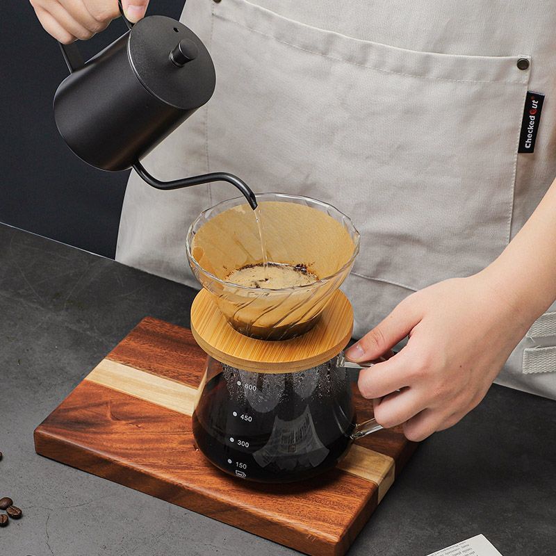 Hand Brew Coffee Set Drip Coffee Maker Hand Grind Glass Funnel Filter ...