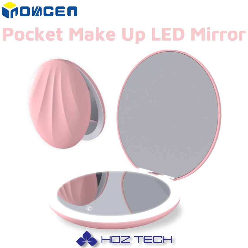 Pocket Size Portable Magnifying Flip Mirror,Rechargable LED Travel ...