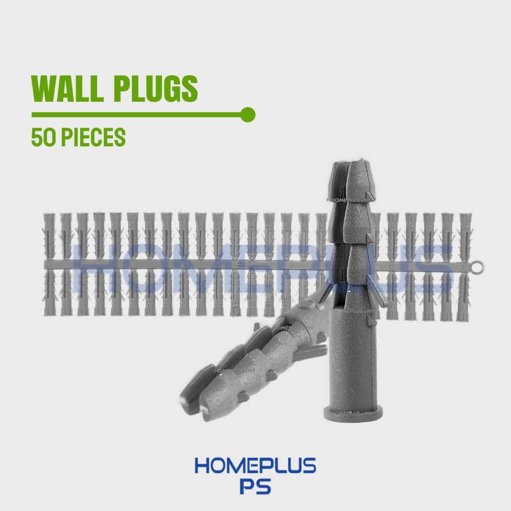 Homeplus 50pcs Plastic Wall Plug Anchor Expansion Bolt Pipe Column ...