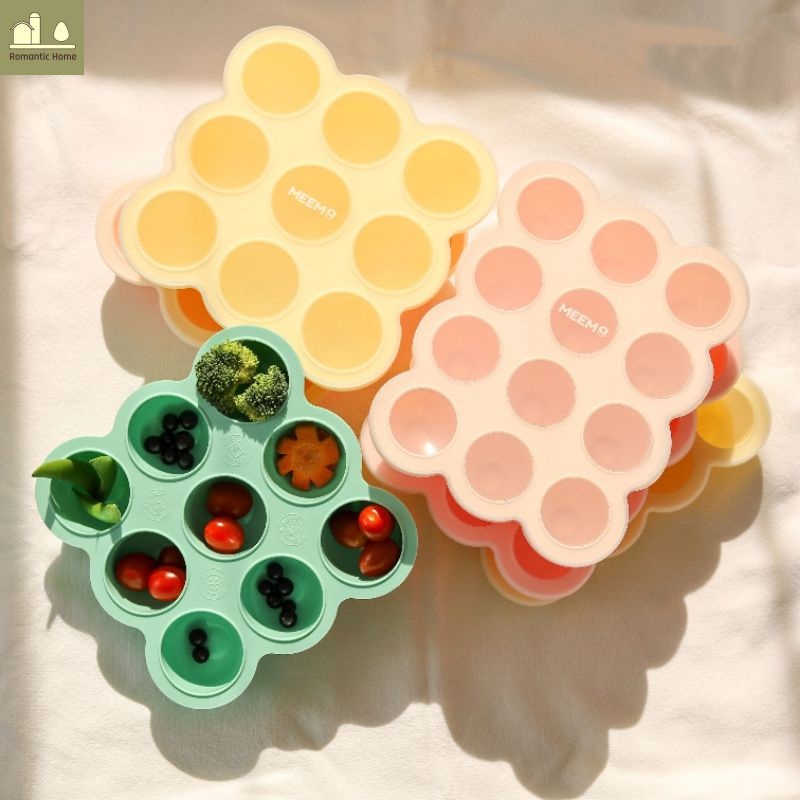 Silicone Frozen Baby Food Blocks Storage With Premium Grade Lids Round ...