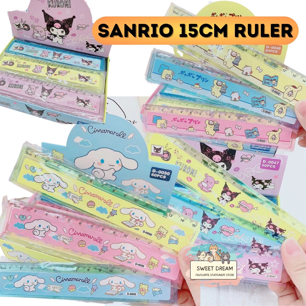 15CM Sanrio Sanrio Kuromi Melody Cinnamoroll Ruler Pembaris Anak ...