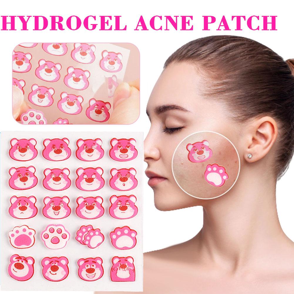 20 Strawberry Bear Hydrogel Acne Patches With Irregular Acne Patches ...