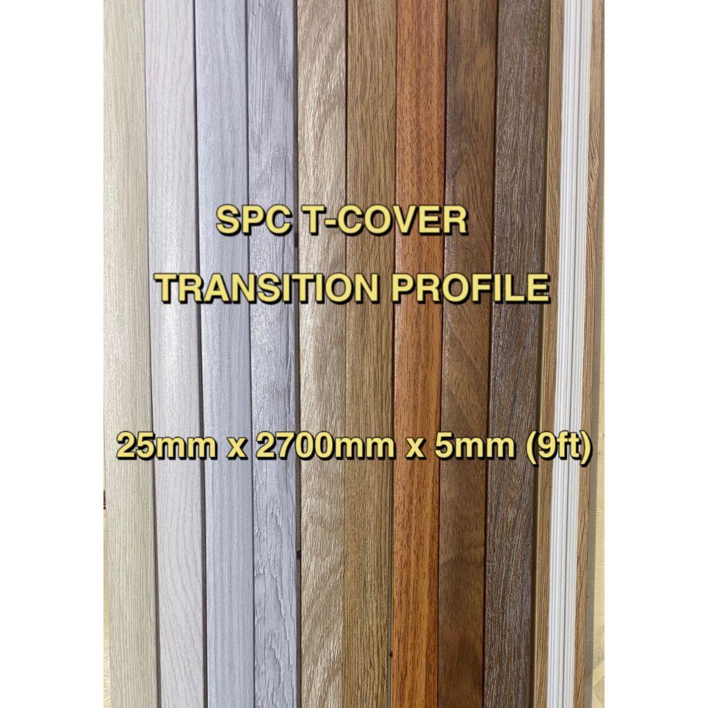 PROFIL SPC T / Aksesori Lantai / 5MM x 2700MM x 25MM (9kaki) /SPC FLOOR ...