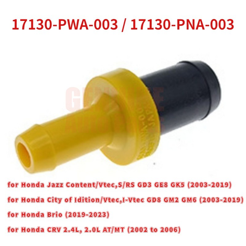 pcv valve & pcv valve grommet for jazz/city 17130-pwa-003 / 17130-pna ...