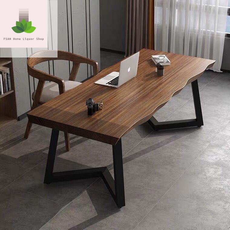 Solid wood desk, home desk, simple modern long table, work table ...