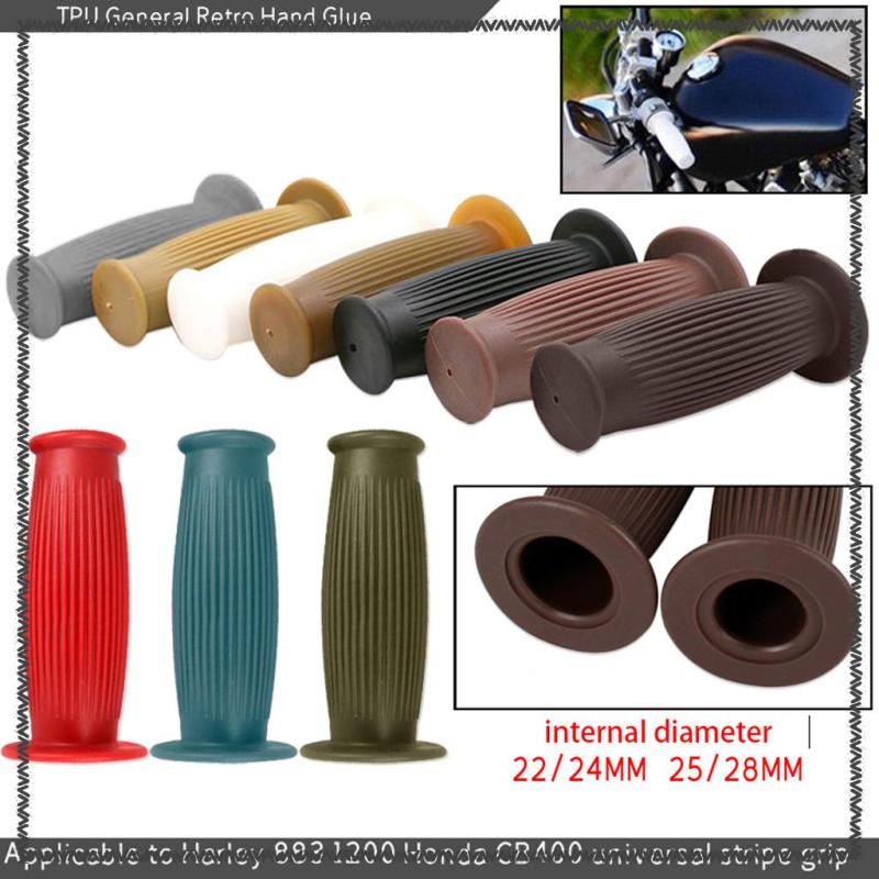 [MCA] Pair Universal Motorcycle HandleBar Hand Grip Retro Handlebar 22 ...