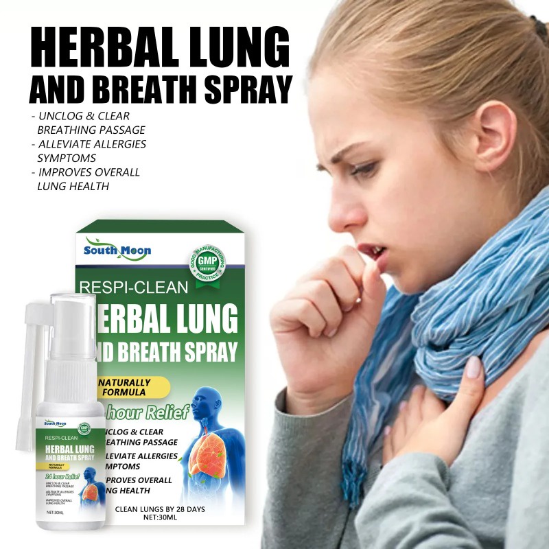 Herbal Lung Cleansing Spray Breath Detox Relieve Breathing Difficulties ...